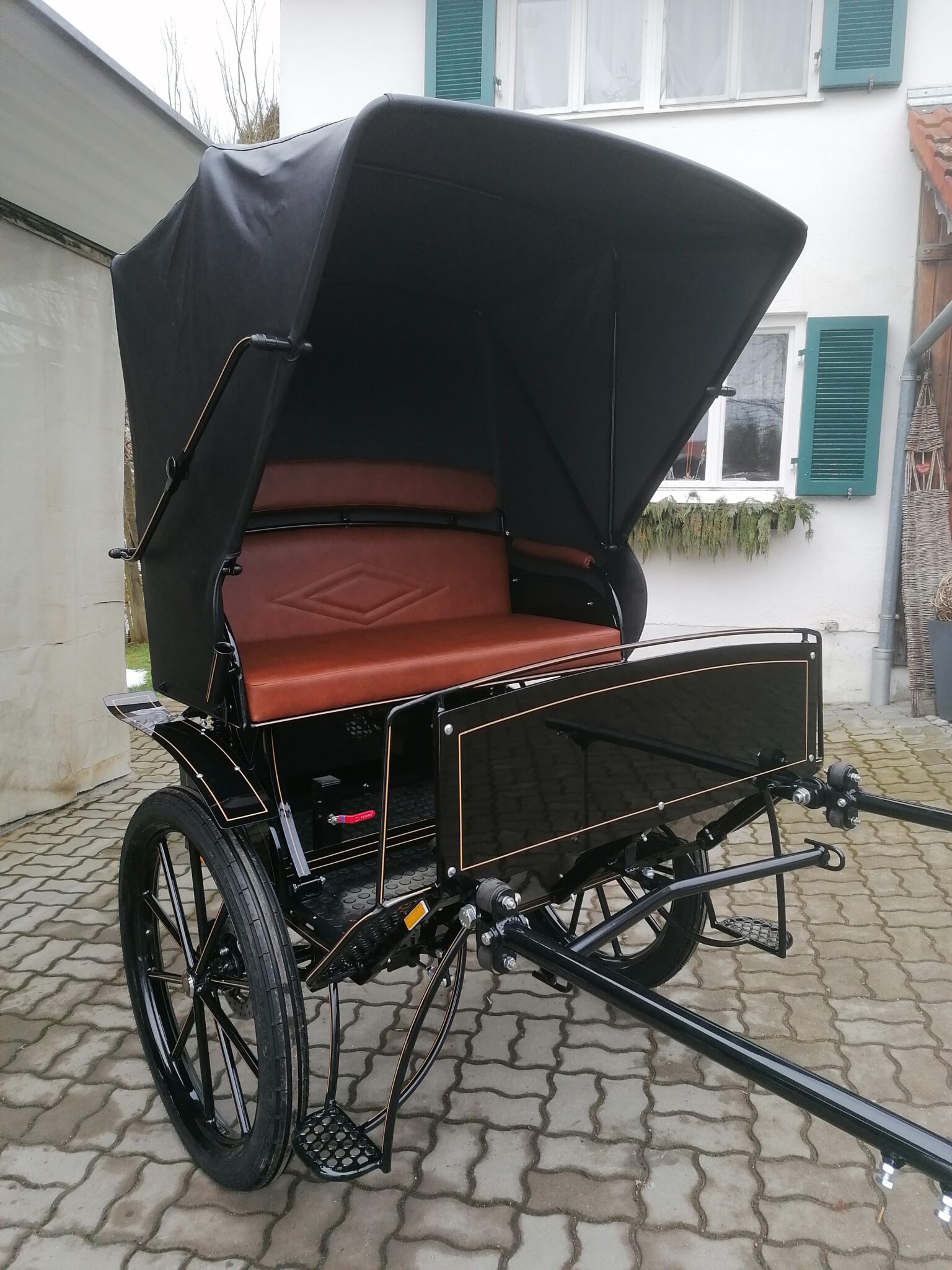 Sulky Gig Kutsche mit Verdeck, Kutschendach, Kutschenverdeck 02.401 ...